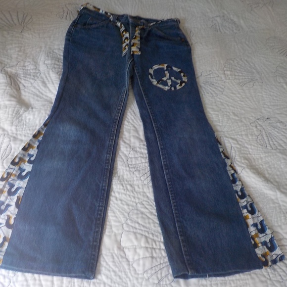 Lee | Jeans | Flare Jeans Peace Sign Panels | Poshmark